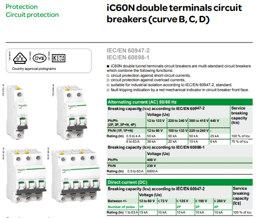 Cầu dao tự động 3 pha Schneider iC60N MCB A9F74310 3P, 10A 6kA,230V, C curve
